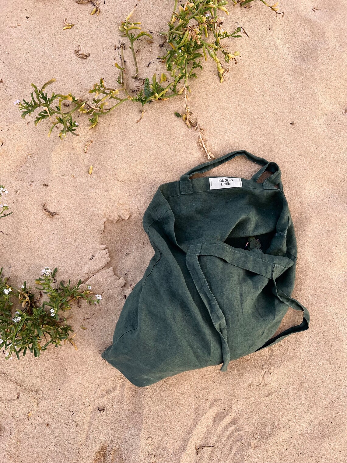 Natural Linen Summer Tote Bag - Linen Beach Bag - Shopping Linen Tote ...