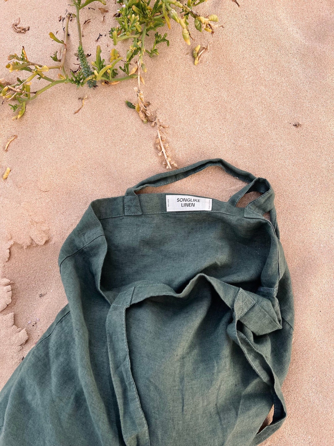 Natural Linen Summer Tote Bag - Linen Beach Bag - Shopping Linen Tote ...