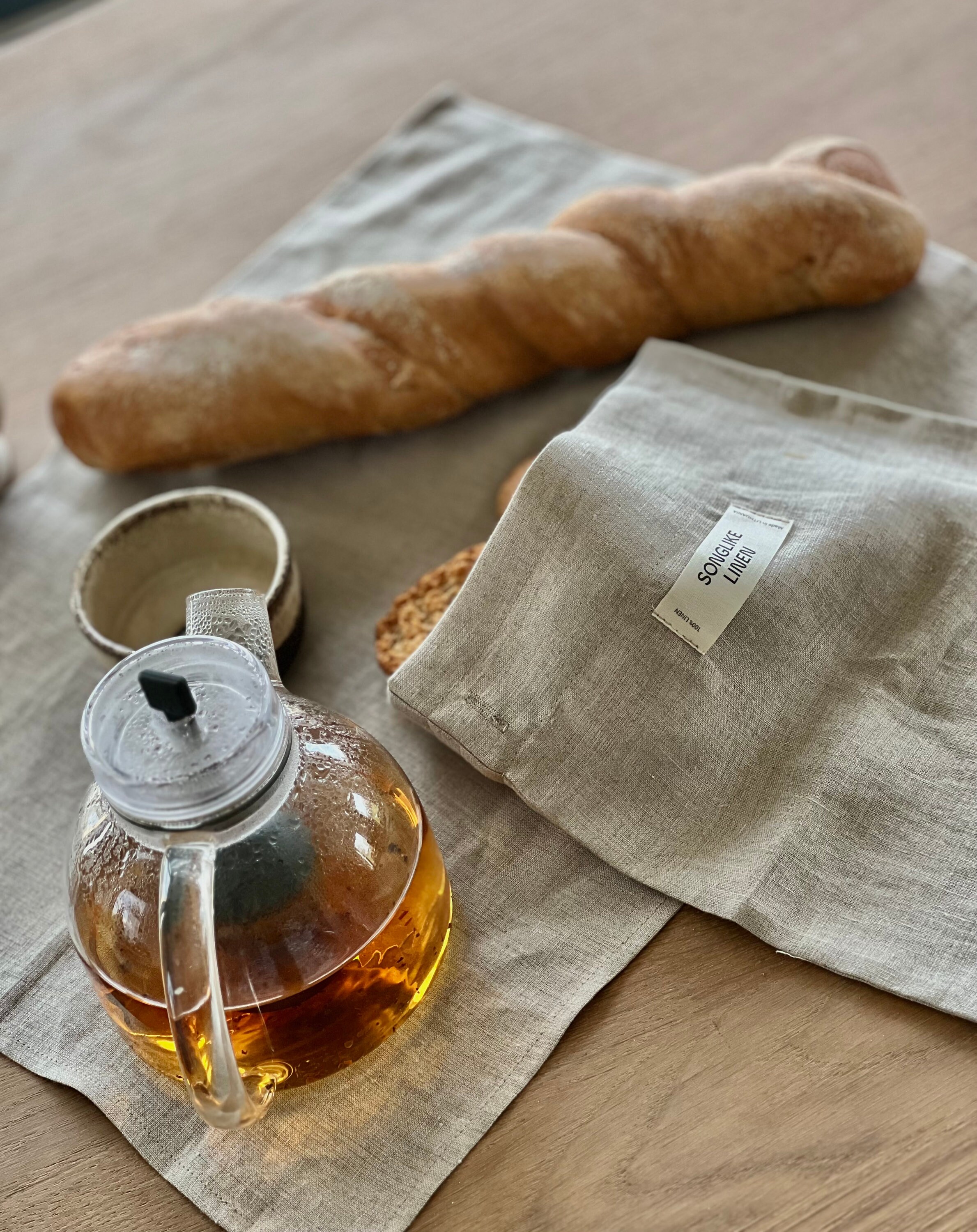 Linen Bread Bag – Bread Storage Bag With Drawstrings – Sustainable Food ...