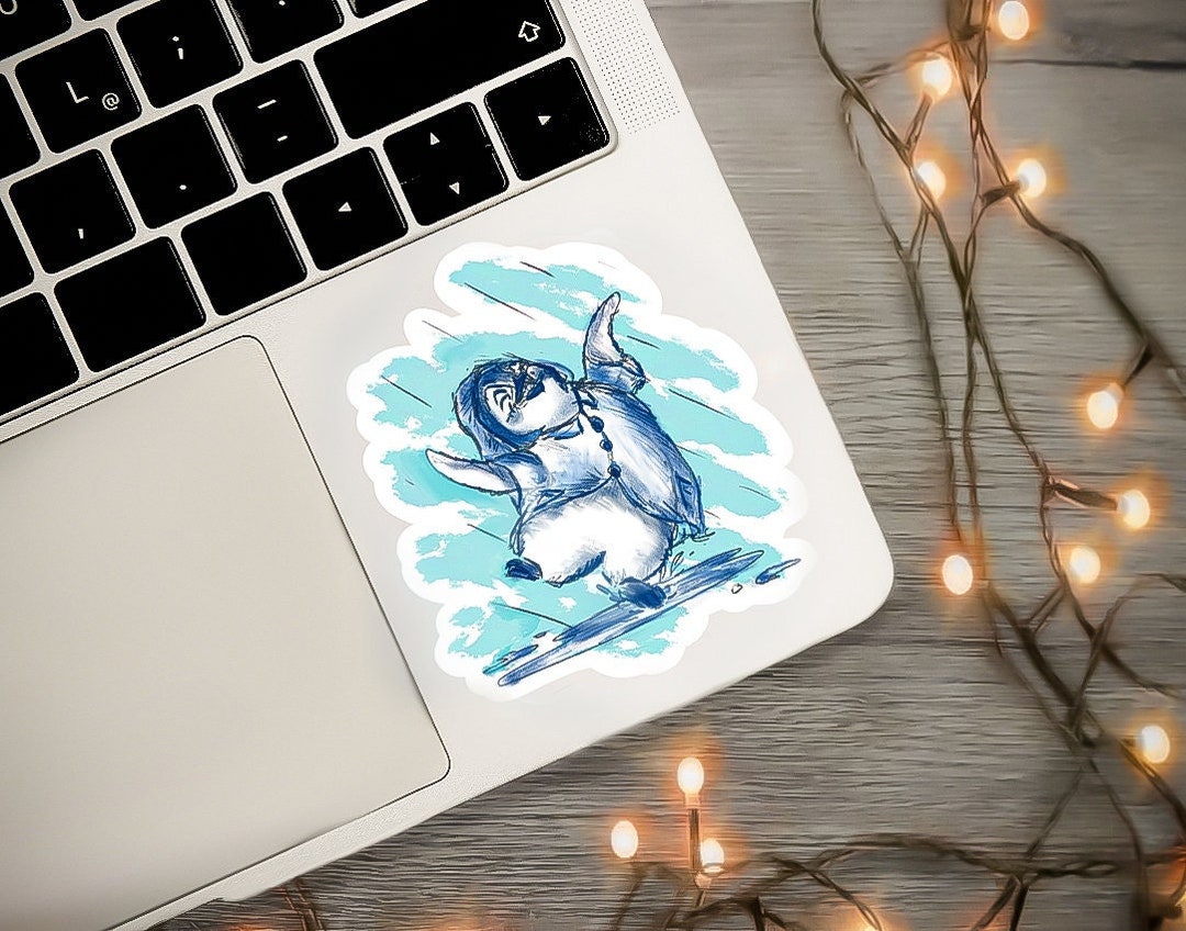 Sticker Little Penguin Dancing in the Rain Laptop Laptop Sticker Decal ...