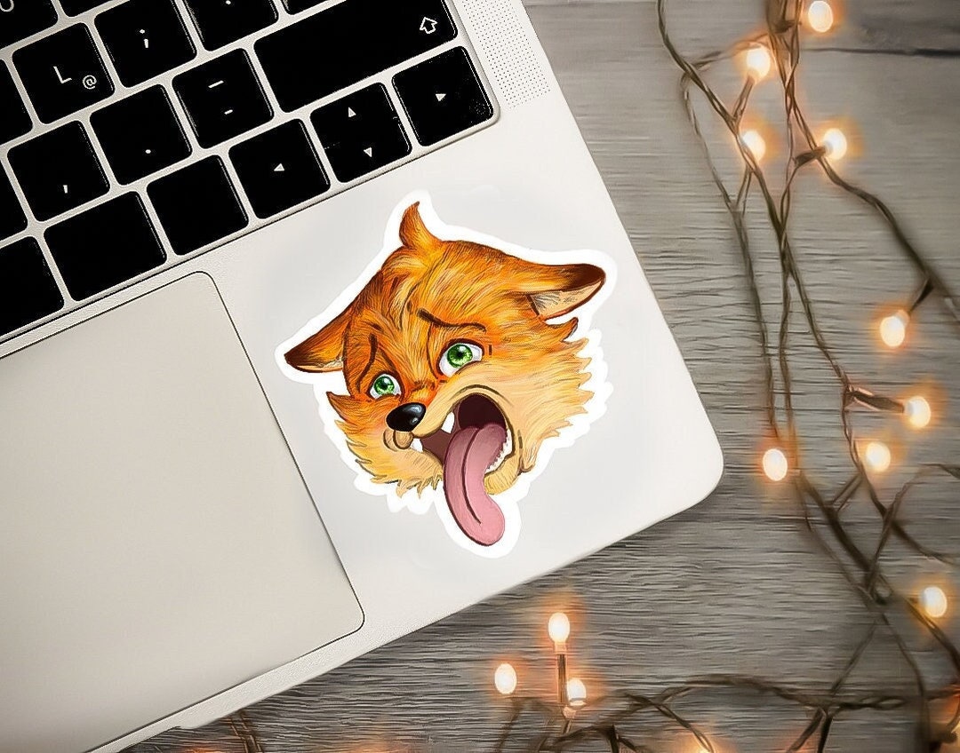 Sticker Fox Blergh - Laptop - Laptop Sticker - Stickers - Etsy