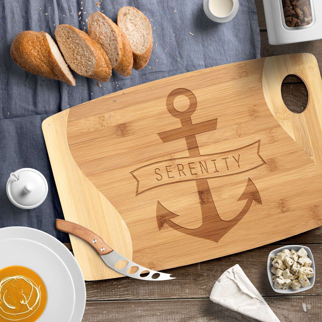 Boat Name Cutting Board Personalized Engraved Anchor Boat Gift Boat ...
