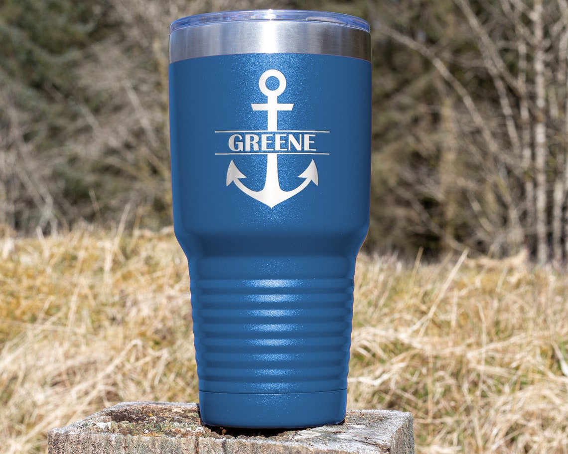 Personalized Boat Gift Boat Accessories Monogram Anchor Tumbler Cup ...