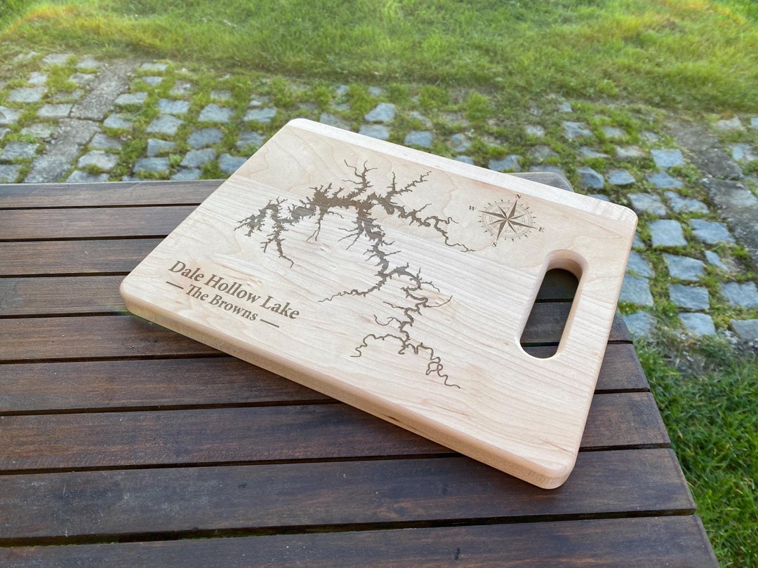 Custom Lake Map Cutting Board, Personalized Lake Cutting Board, Lake ...