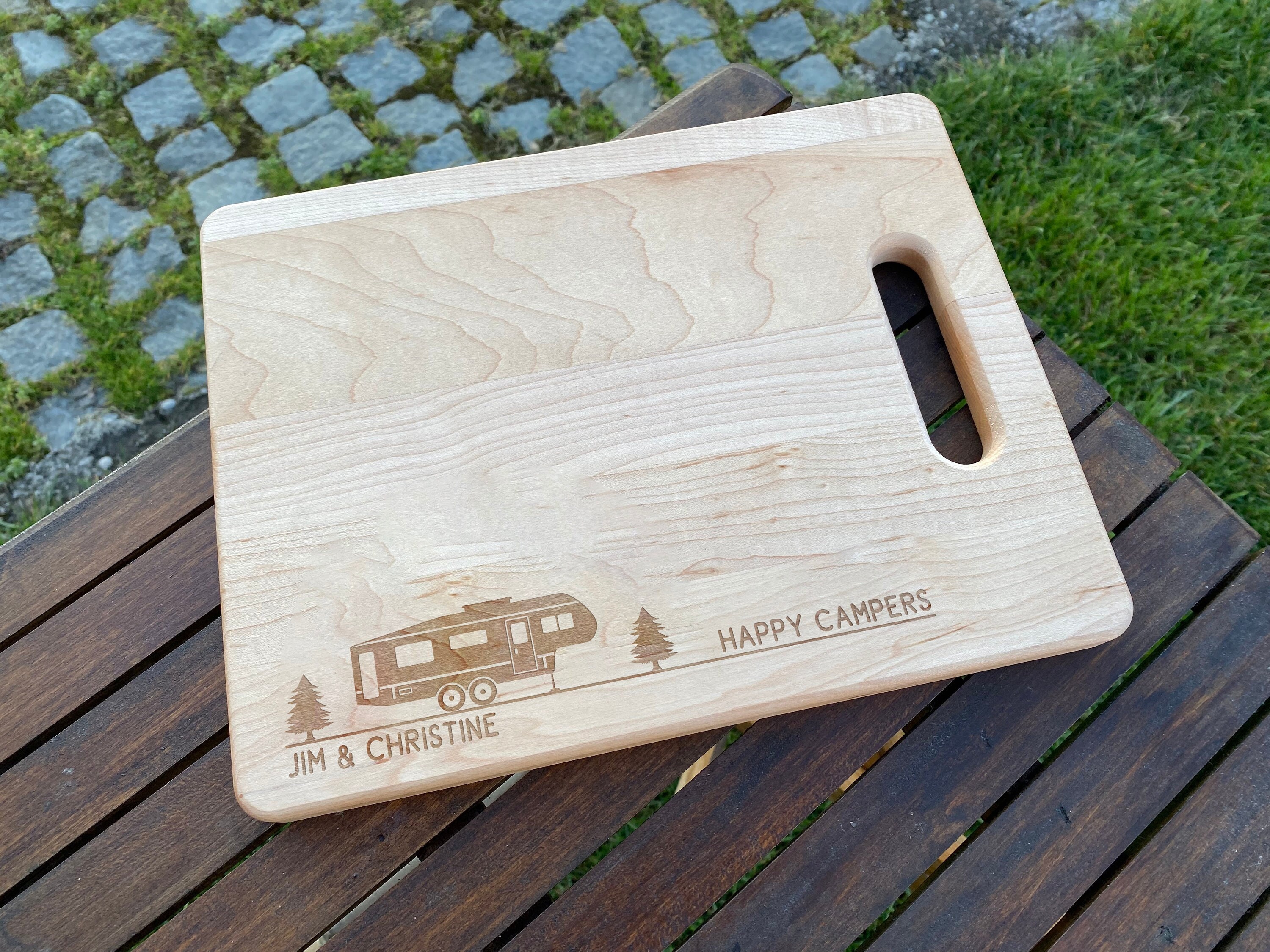 Happy Campers Rv Gifts Personalized Cutting Board Rv Decor - Etsy