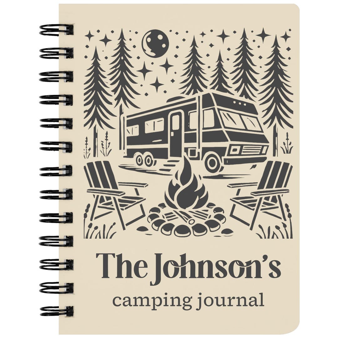 Personalized Camping Journal Spiral Bound, Rv Camping Travel Journal ...