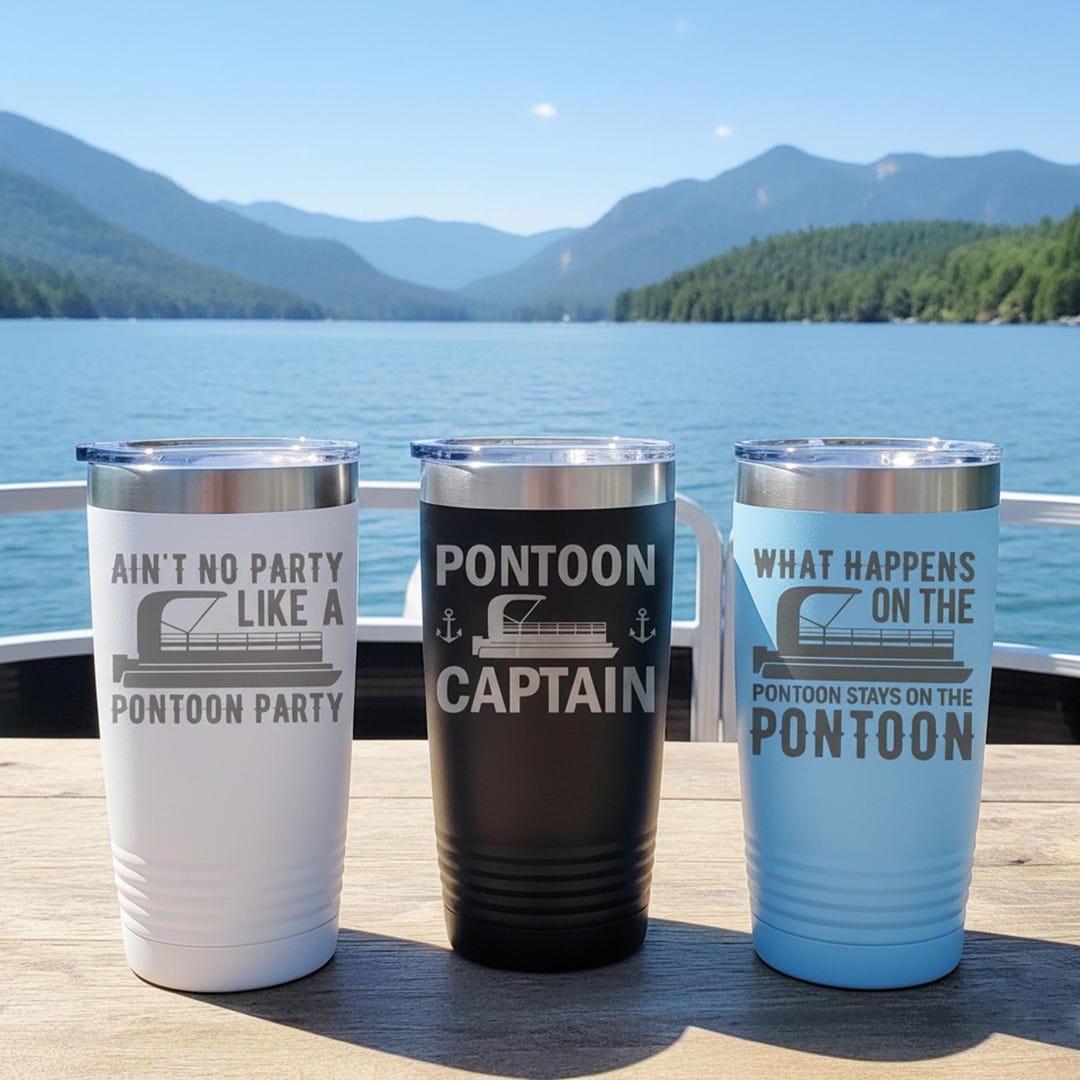 Pontoon Tumbler Pontoon Boat Accessories Pontoon Boat Captain Gift ...