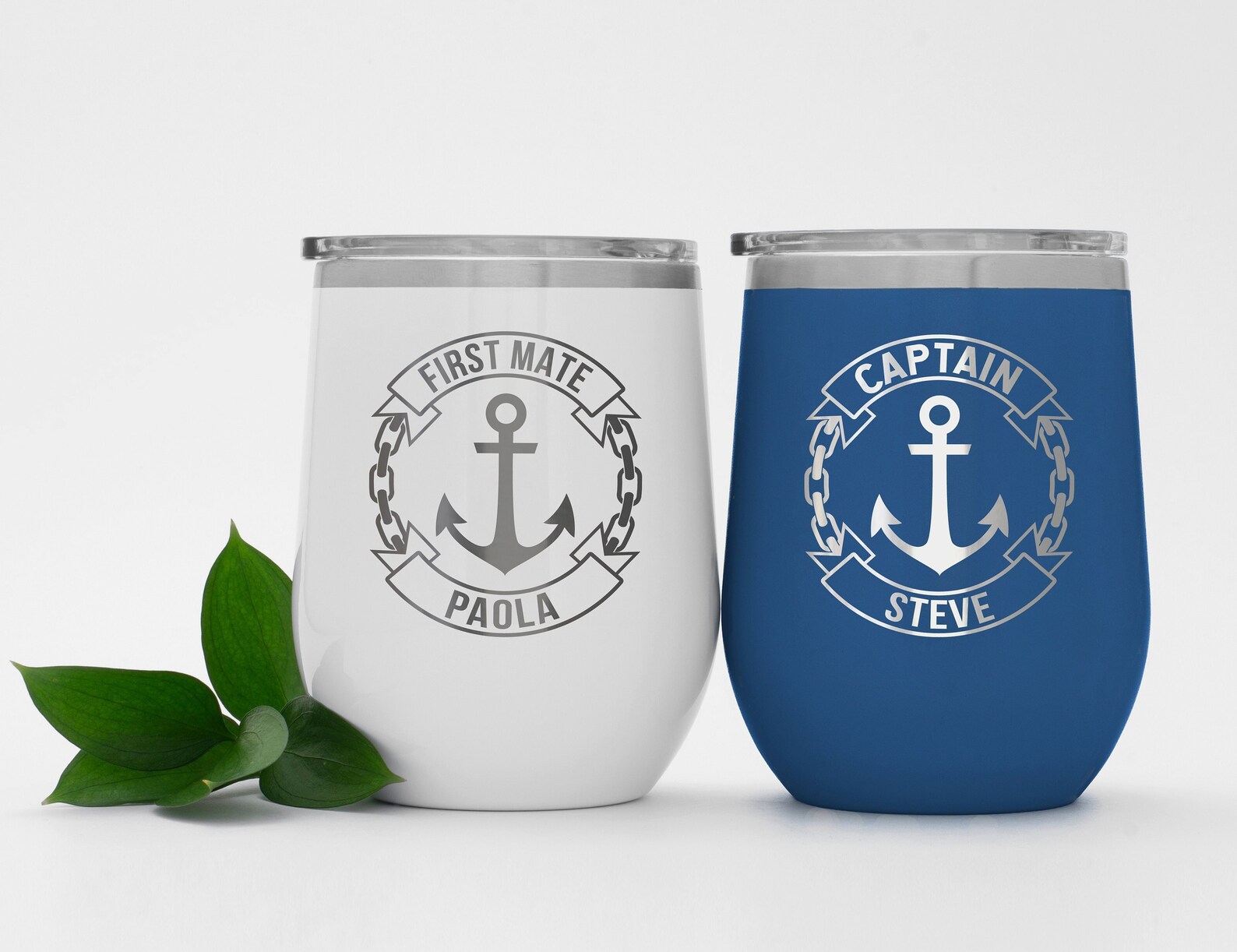 Personalized Captain First Mate Cups Nautical Tumbler Boat Captain Gift ...