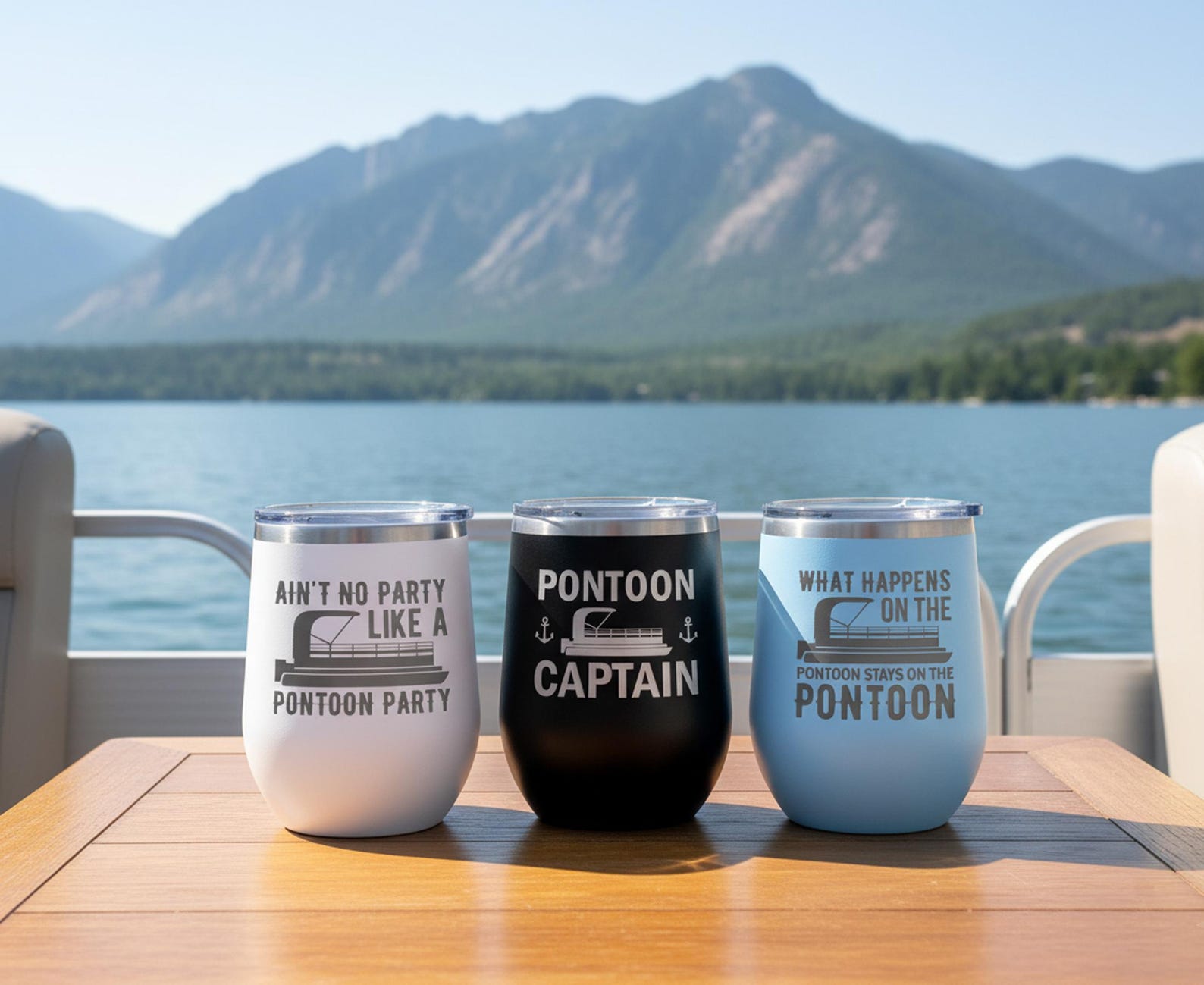 Pontoon Boat Gifts Pontoon Accessories Pontoon Captain Wine Tumbler ...