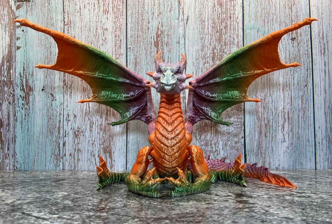 Articulated Flexible Dragon Decor, Epic Dragon Wings Model, Great Gift ...