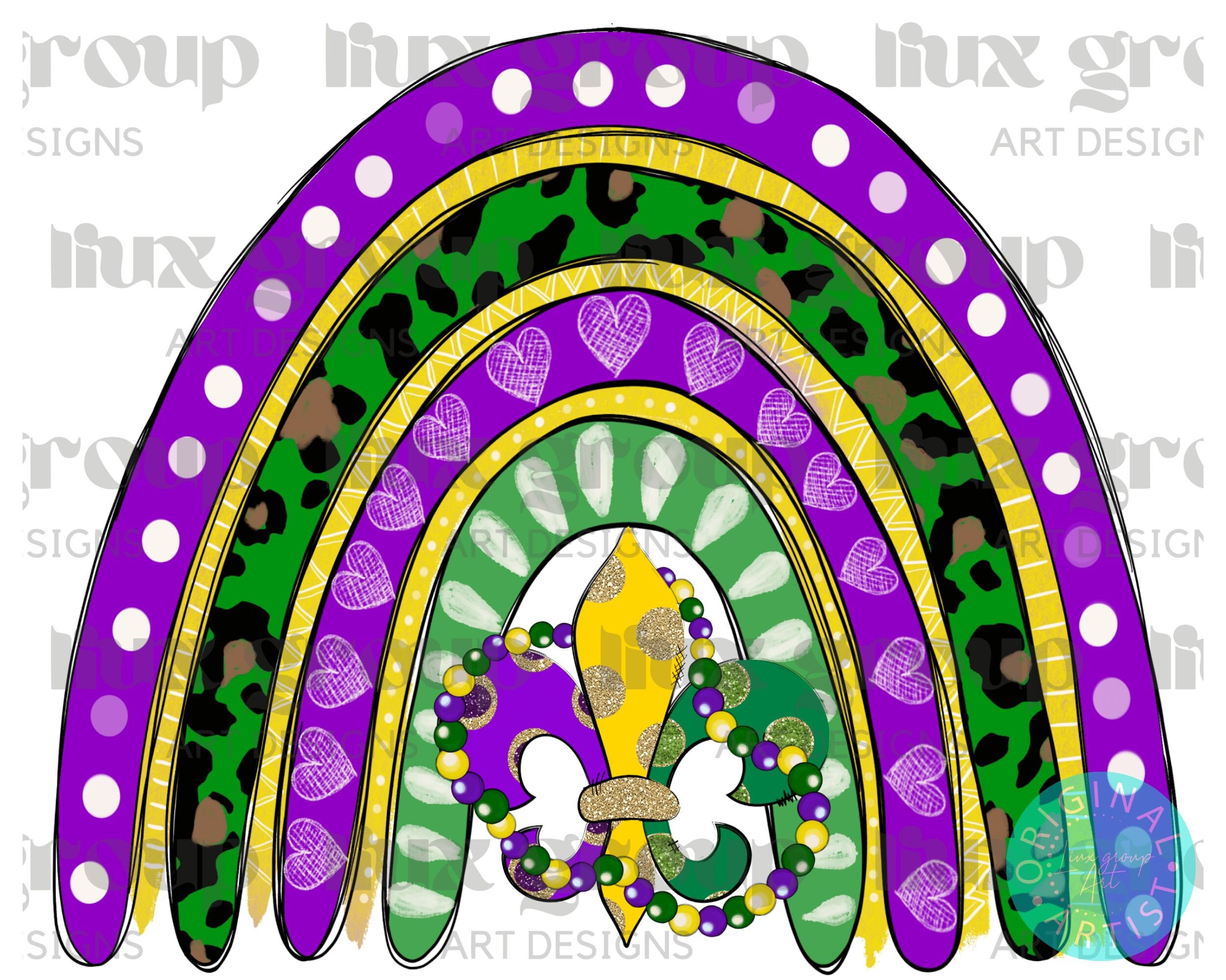 Rainbow Mardi Gras PNG, Happy Mardi Gras PNG Sublimation Designs, Mardi ...