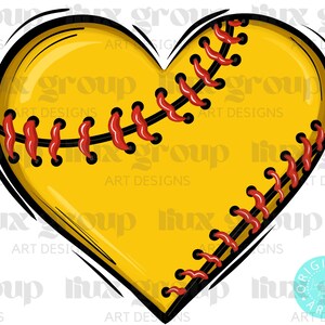 Softball Heart PNG, Softball Sublimation PNG Design, Softball Hand ...