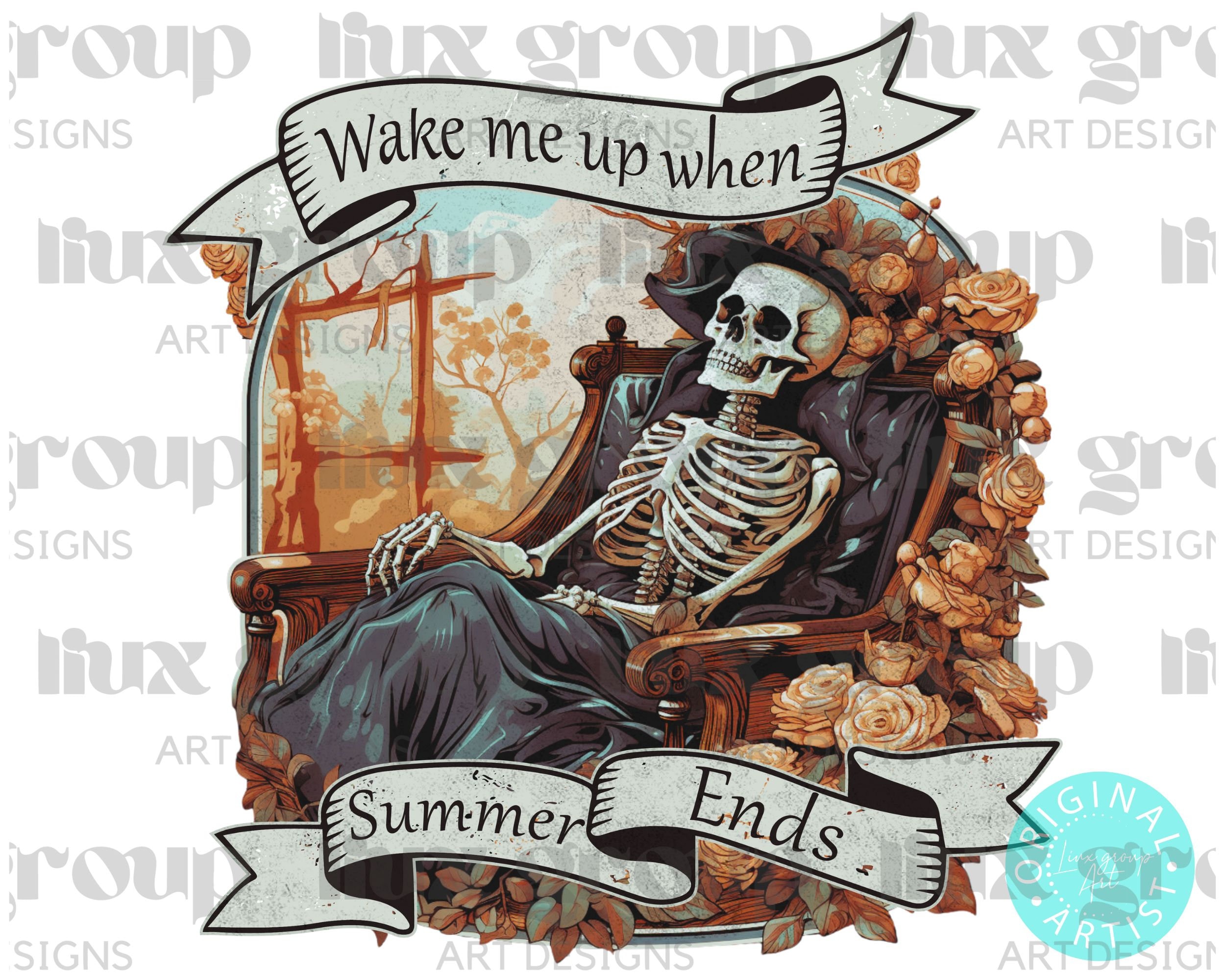 Wake Me up When Summer Ends PNG Skull Png Skeleton Png - Etsy