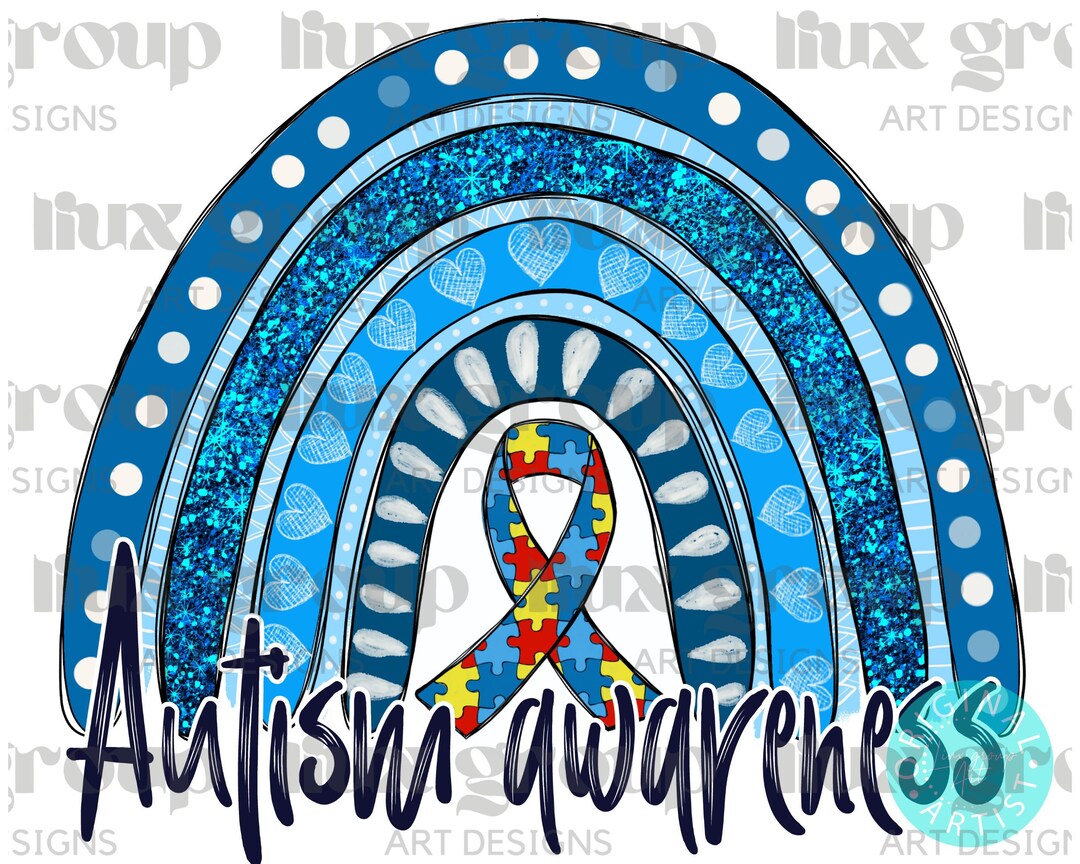 Autism Awareness Rainbow PNG, Autism Awareness Hand Drawn PNG, Autism ...