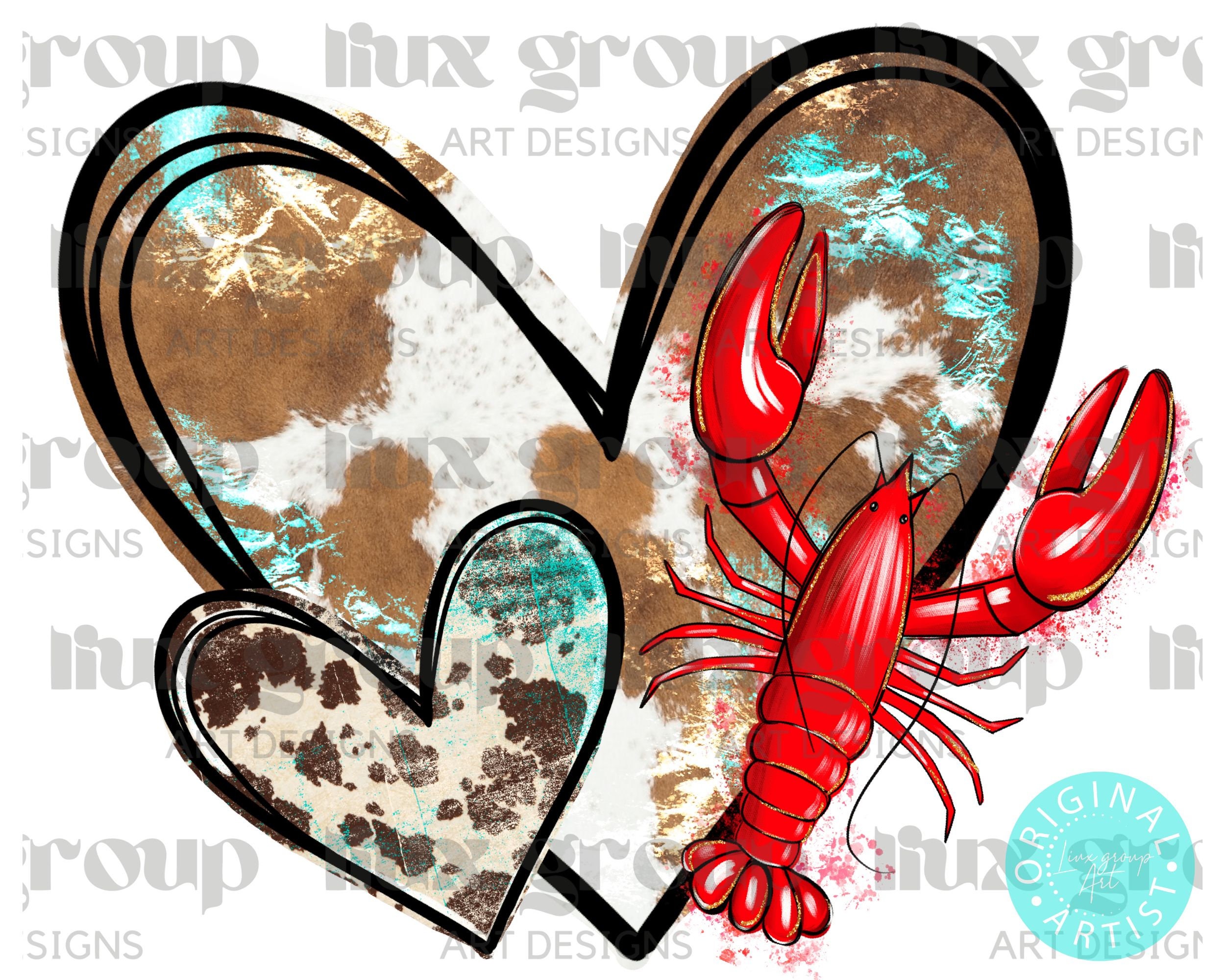 Cowhide Heart Crawfish Season Crawfish PNG, Crawfish Western PNG ...
