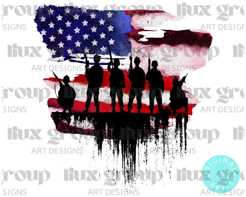 American Soldiers Flag PNG Sublimation Design Download, American ...