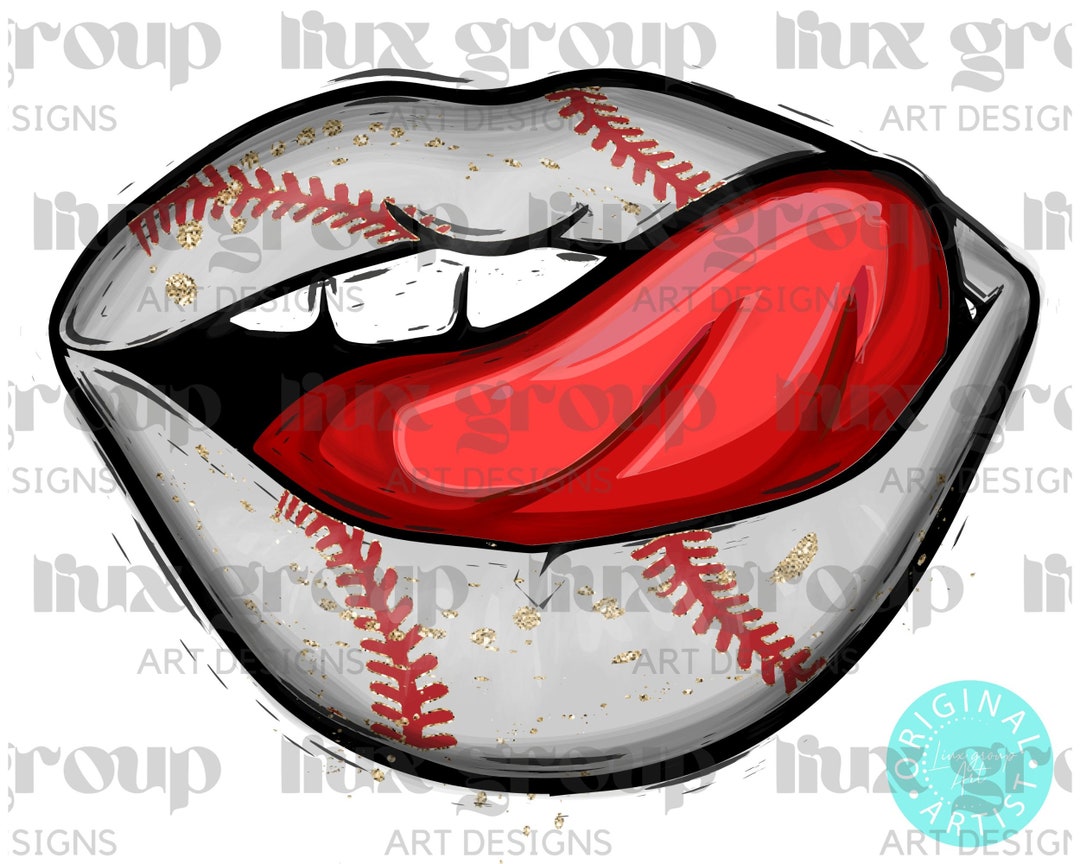 Baseball Lips PNG, Baseball Tongue PNG, Baseball Sublimation Design ...