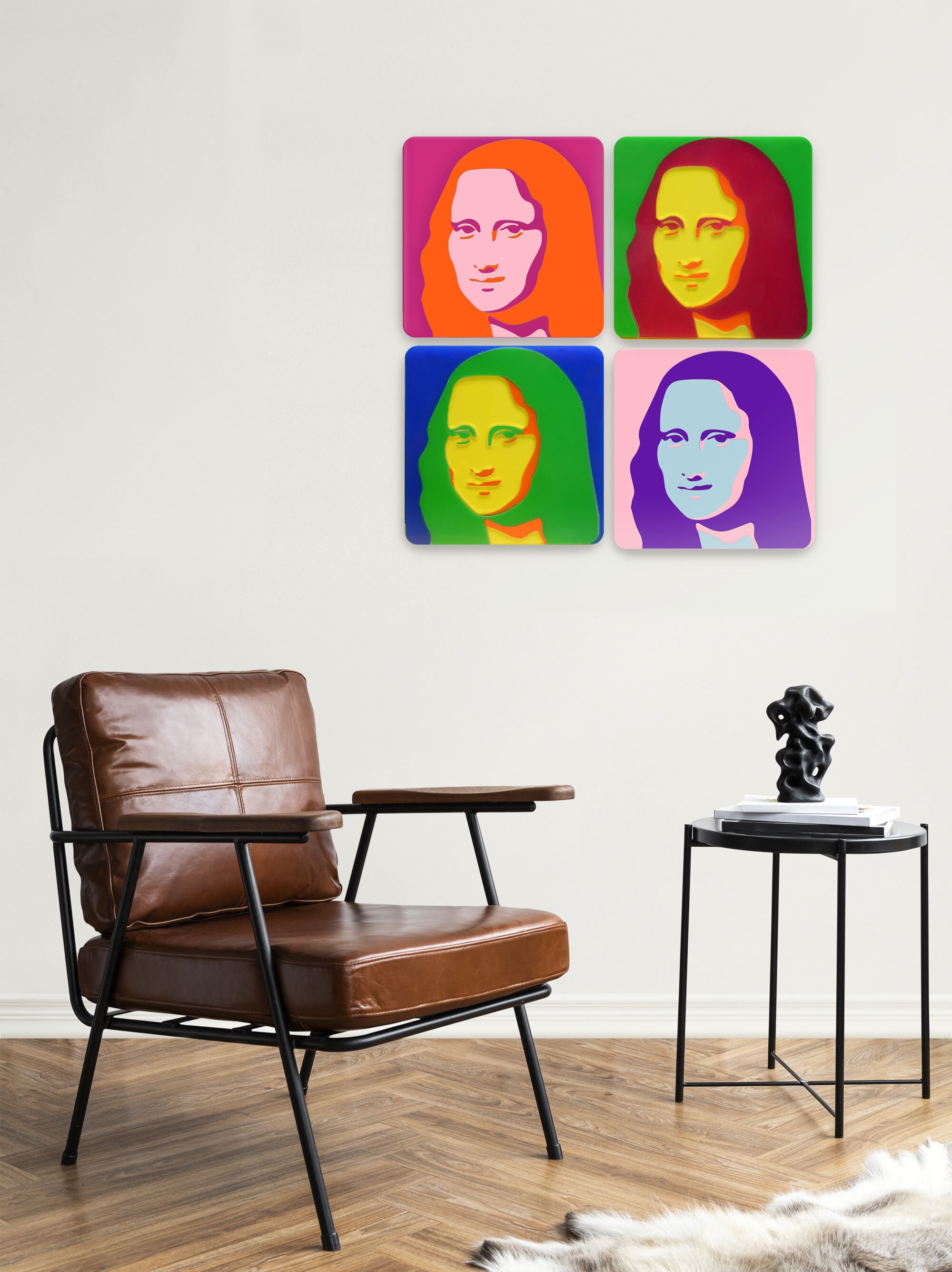 Mona Lisa Painting in Colorful Plexiglass in a Pop Art Style for a ...