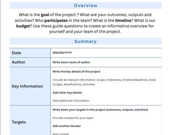 Project Plan Word Template - Etsy