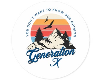 Gen X Sticker With 4 Sizes Available - Etsy