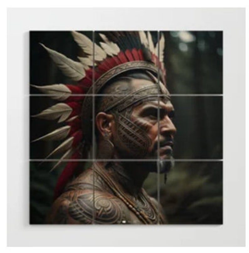 Maori Chief Warrior Native New Zealand Leader in Traditional Feathered ...