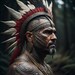 Maori Chief Warrior Native New Zealand Leader in Traditional Feathered ...