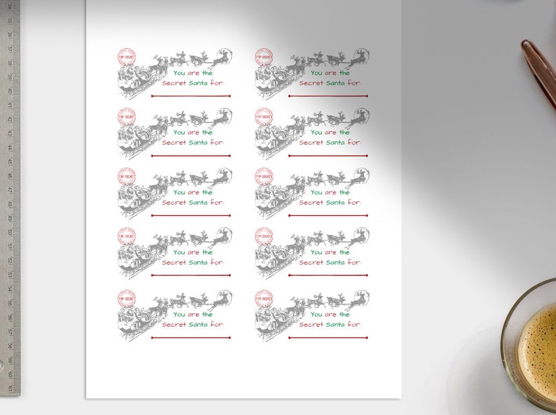 Secret Santa Name Draw Tags Only - Etsy