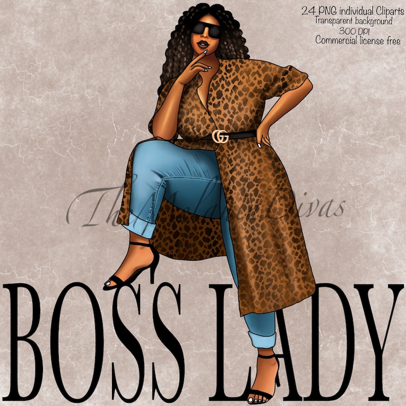 Boss Lady Clipart Black Boos Lady Clipart Black Woman - Etsy
