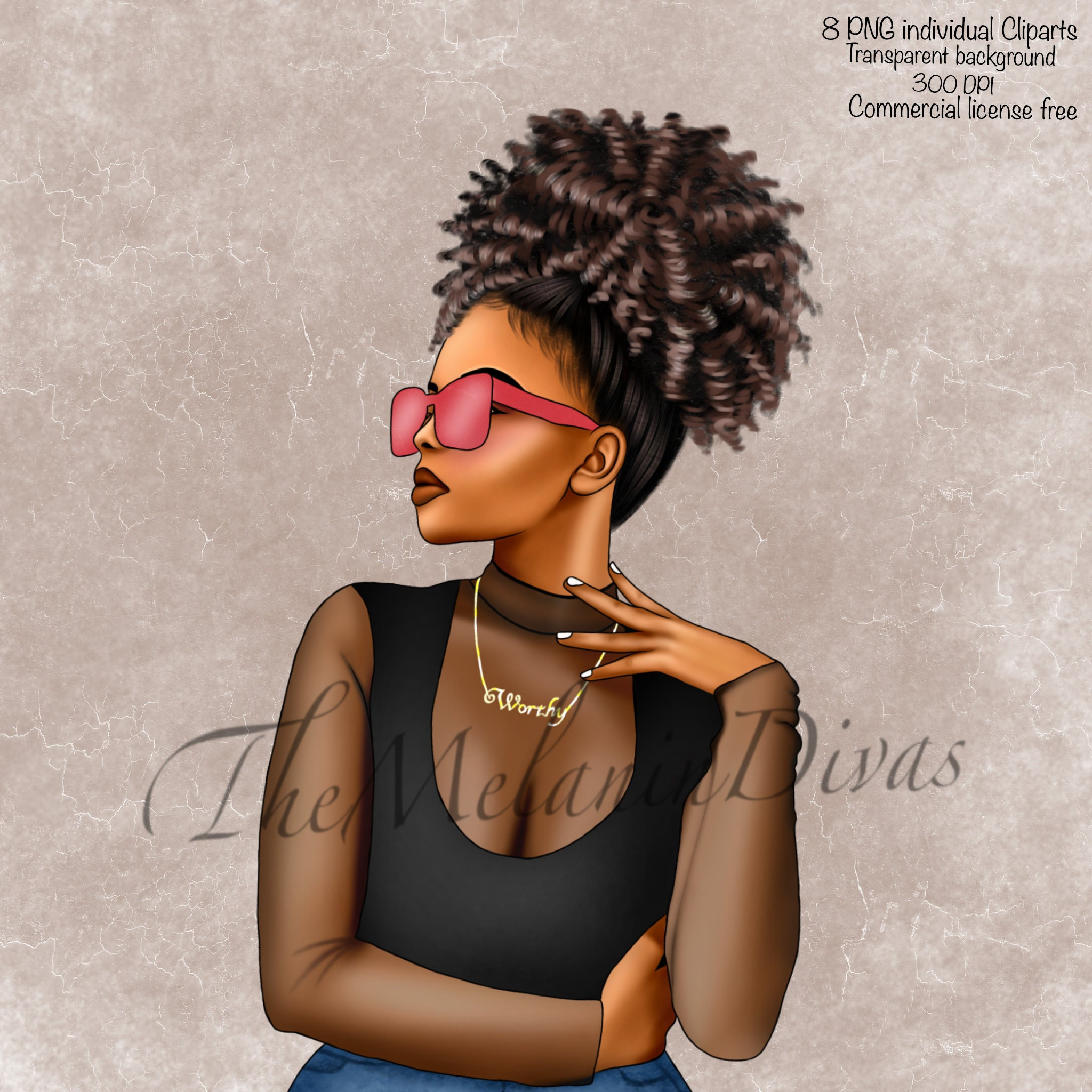 Black Girl Afro Puff Clipart Black Woman Clipart Black Girl - Etsy UK