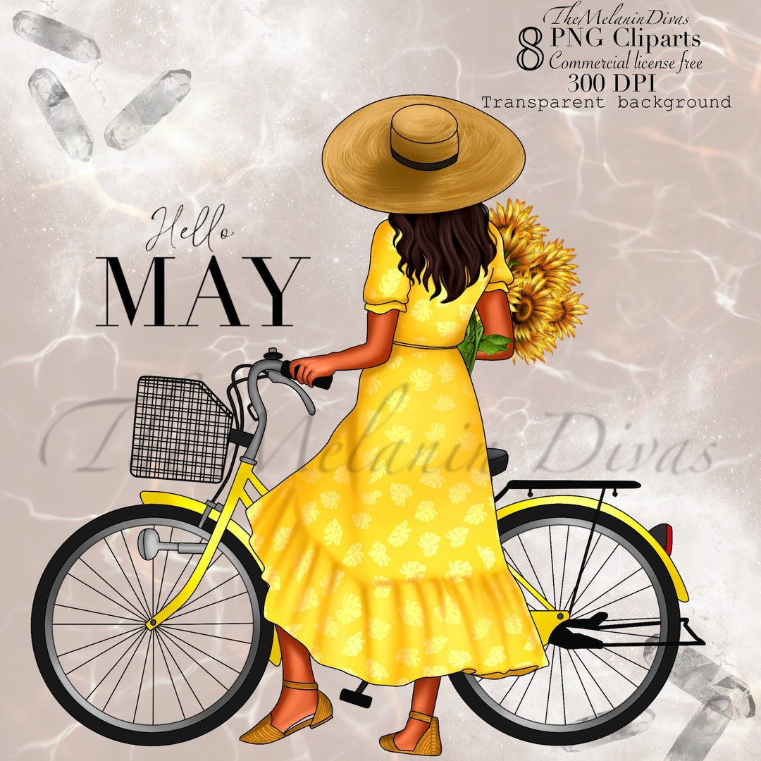 Black Girl Clipart/png, Black Girl With Sunflower, Sunflower Girl ...