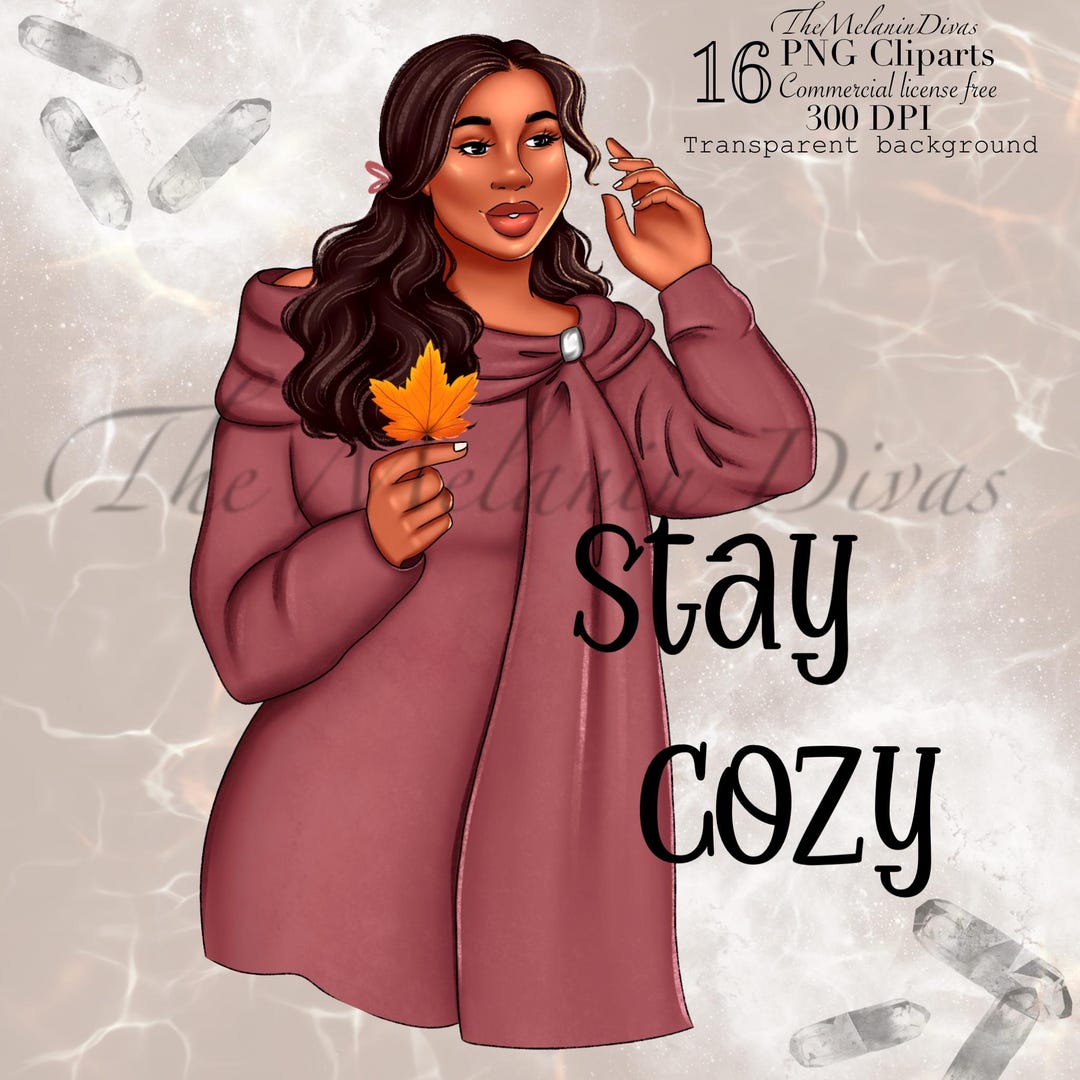 Black Girl Fall Fashion Clipart: Autumn Outfits (PNG Files) - Etsy