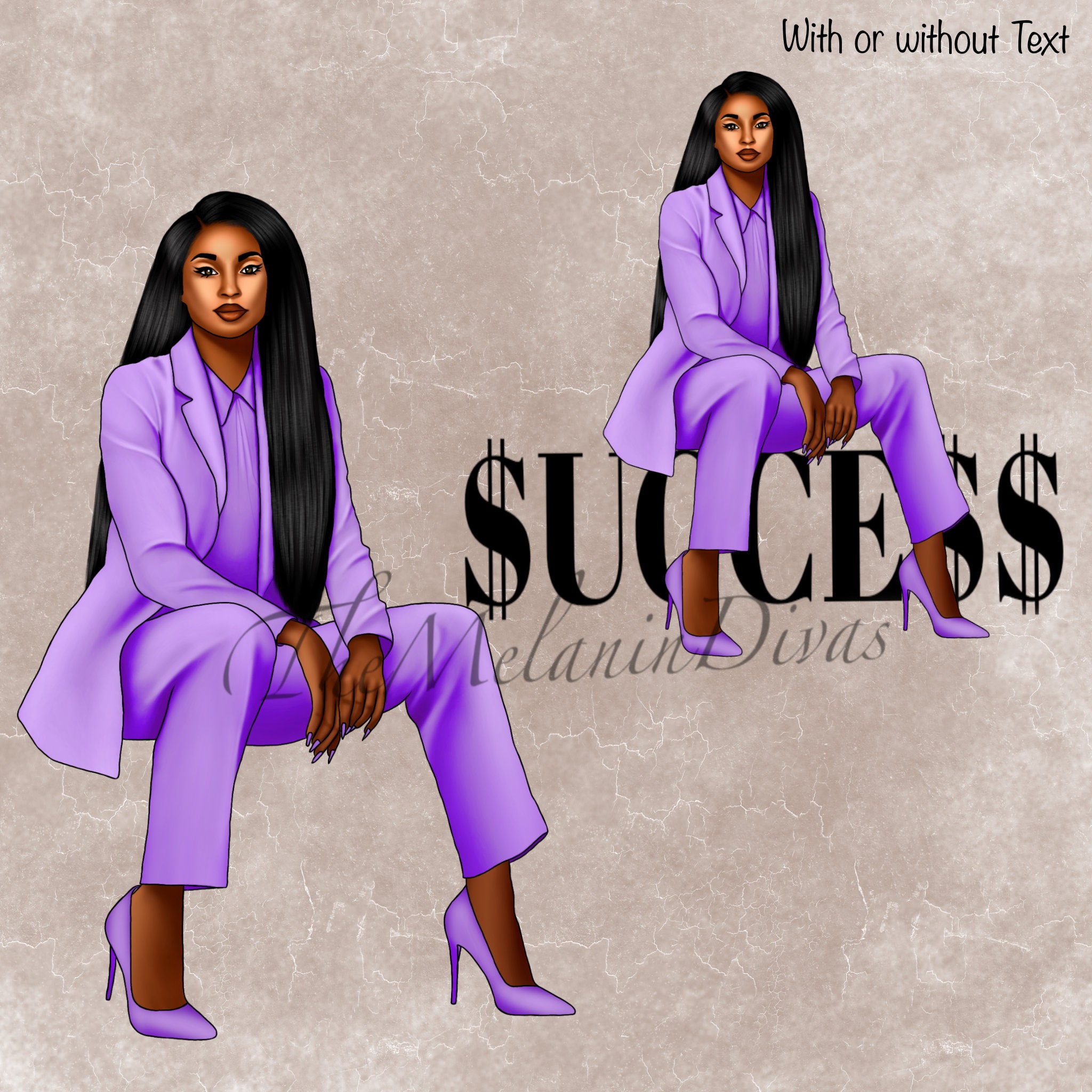 Black Woman Success Clipart: Planner Girl Boss (PNG Digital Download ...