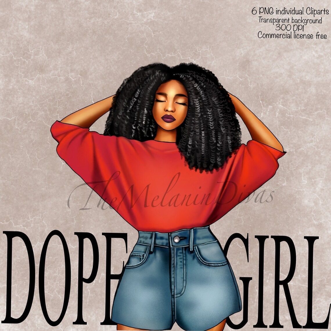 Dope Girl Clipart Black Dope Girl Black Girl Clipart Cool - Etsy