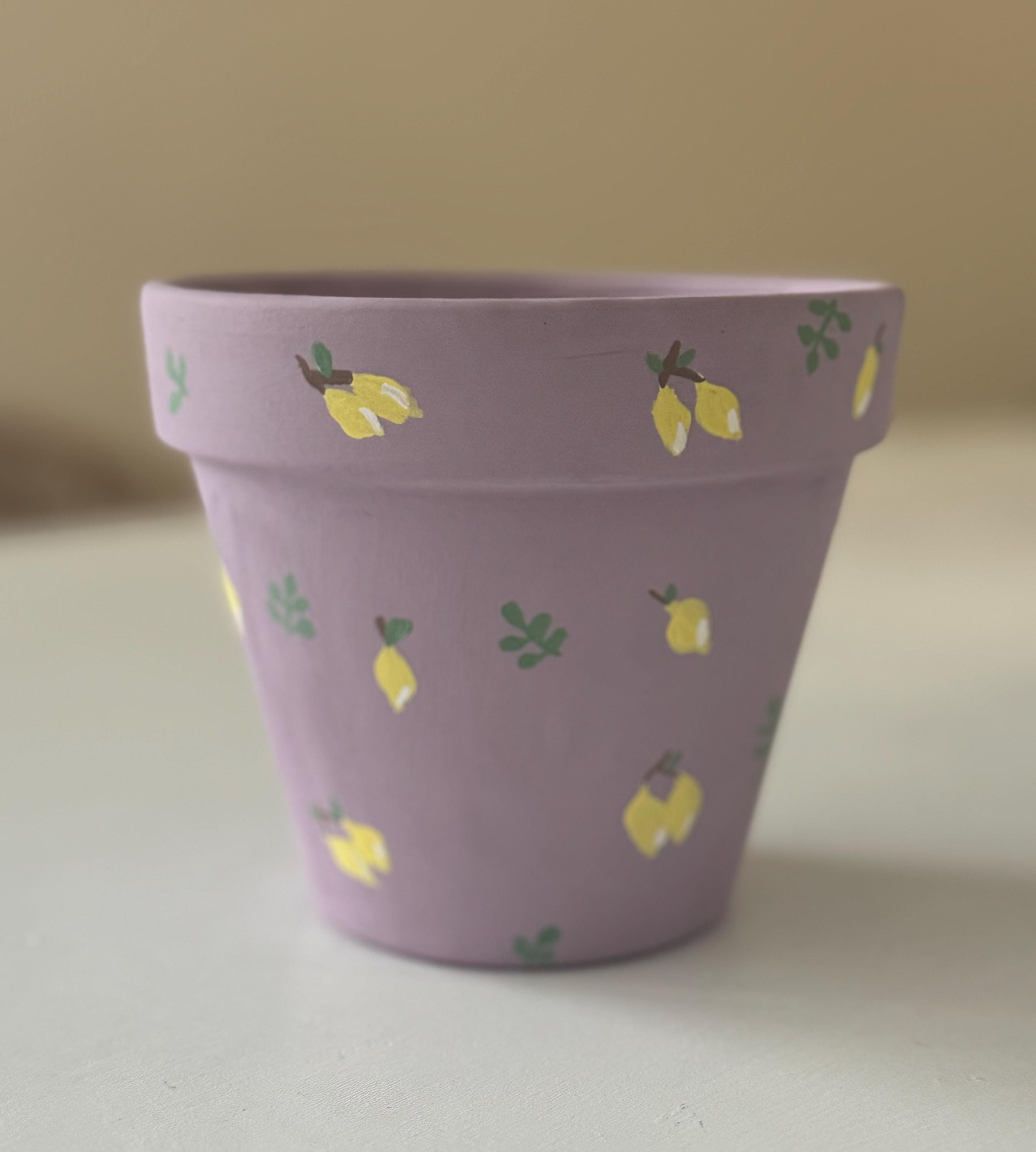 Hand Painted Clay Pots - Etsy