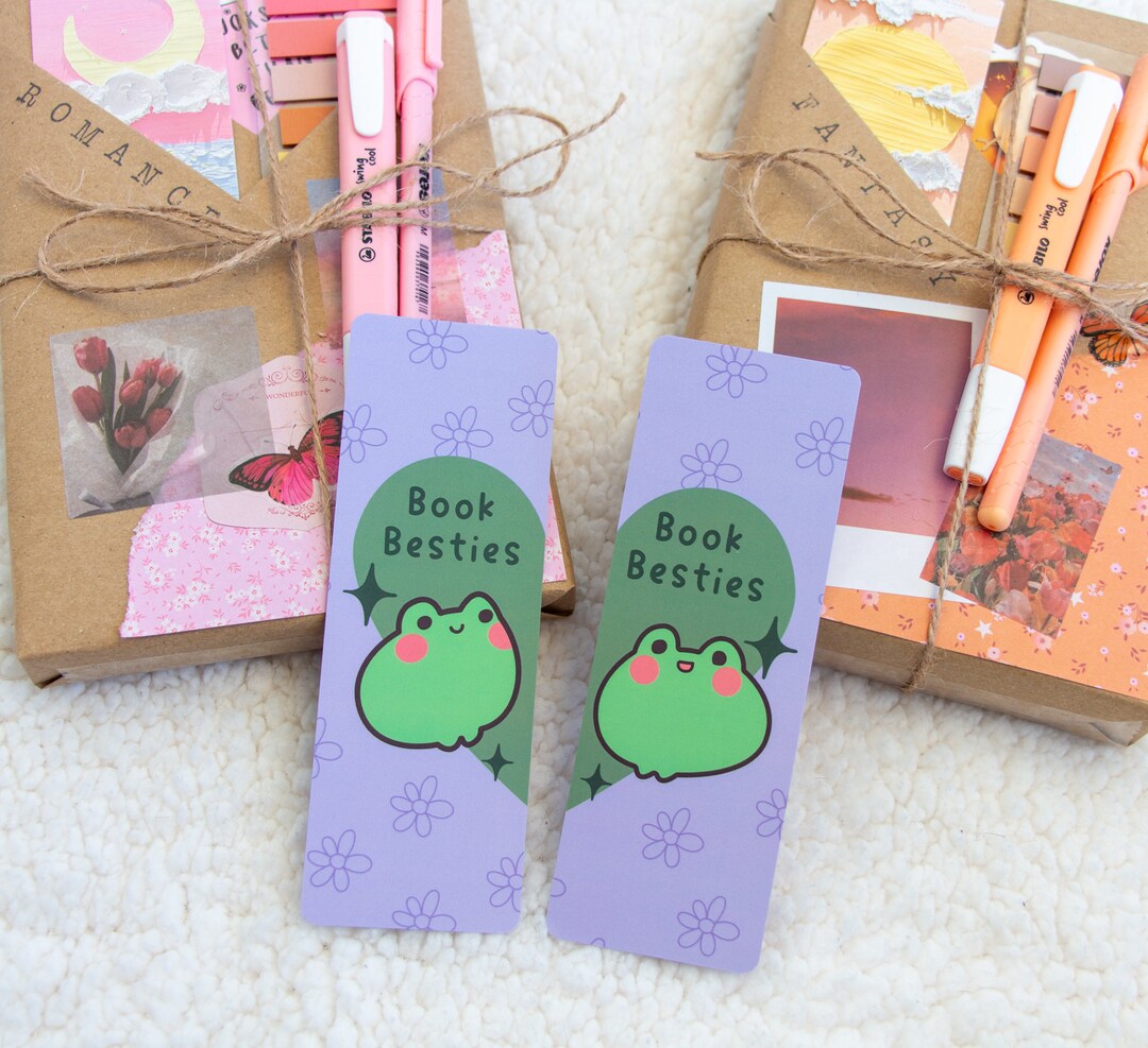 Frog Book Besties Bookmark Set, Book Lover Gift, Book Friends, Bookish ...