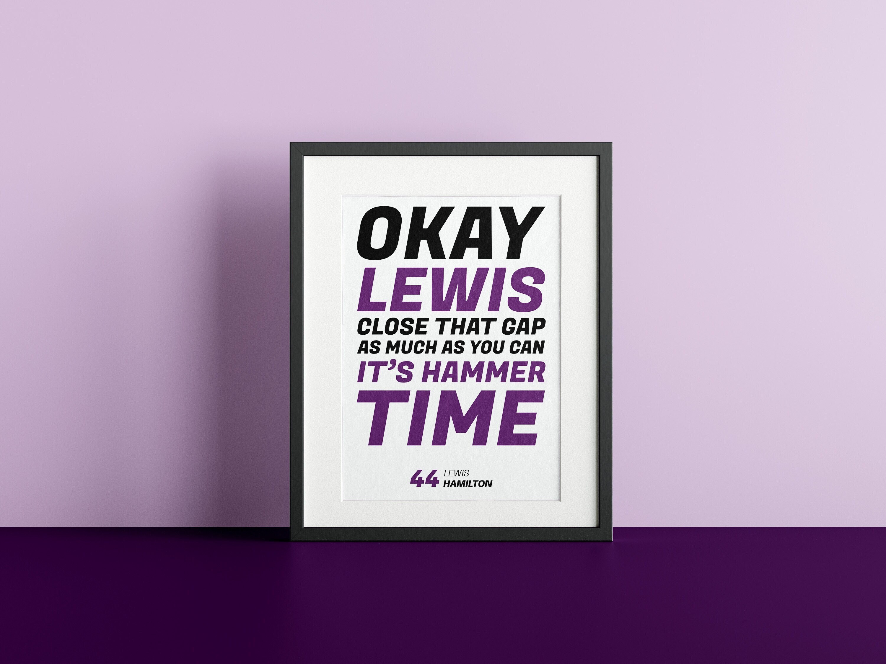 Lewis Hamilton 'hammer Time' F1 Print: Formula One Racing Art - Etsy