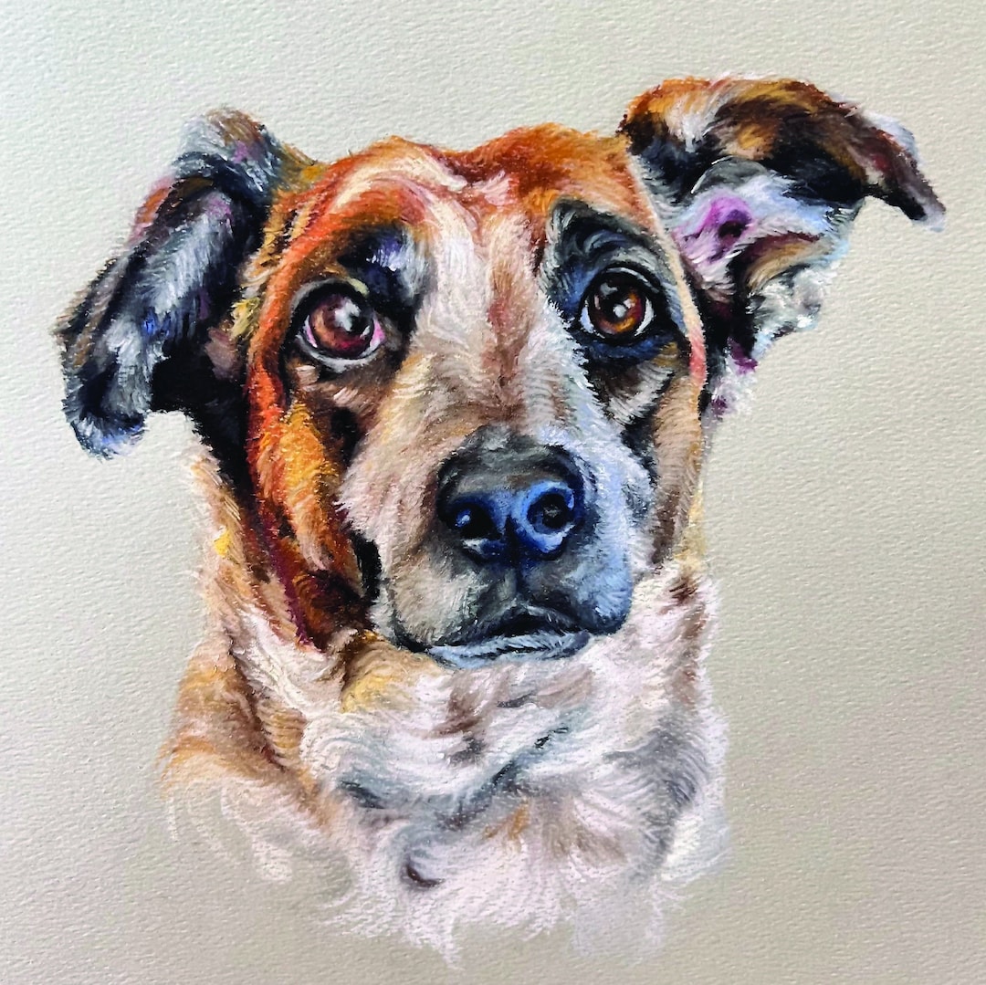 Custom Pet Portrait, Pastel Painting, Dog Portrait, Dog Memorial - Etsy