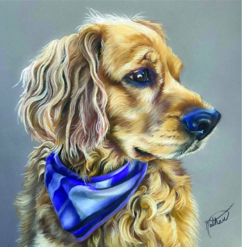 Custom Pet Portrait, Pastel Painting, Dog Portrait, Dog Memorial - Etsy