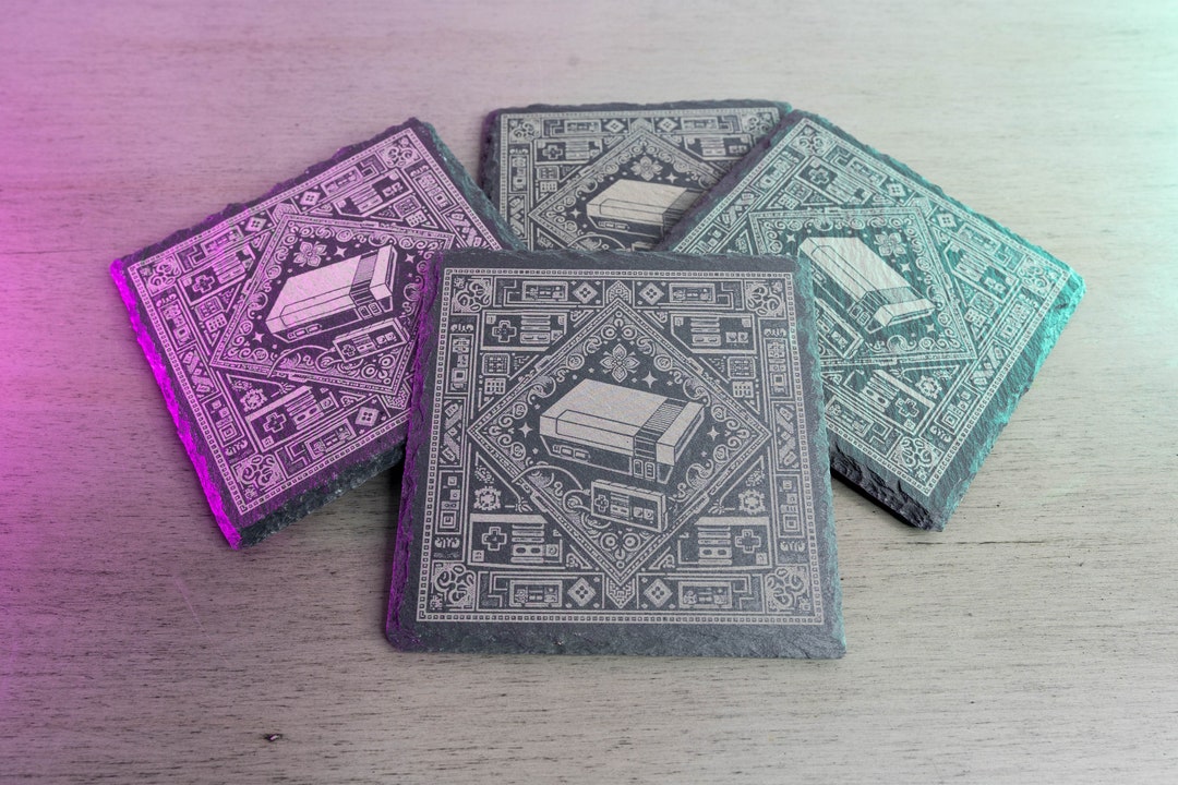Retro Gamer Slate Coaster Set: NES Bandana Design - Etsy