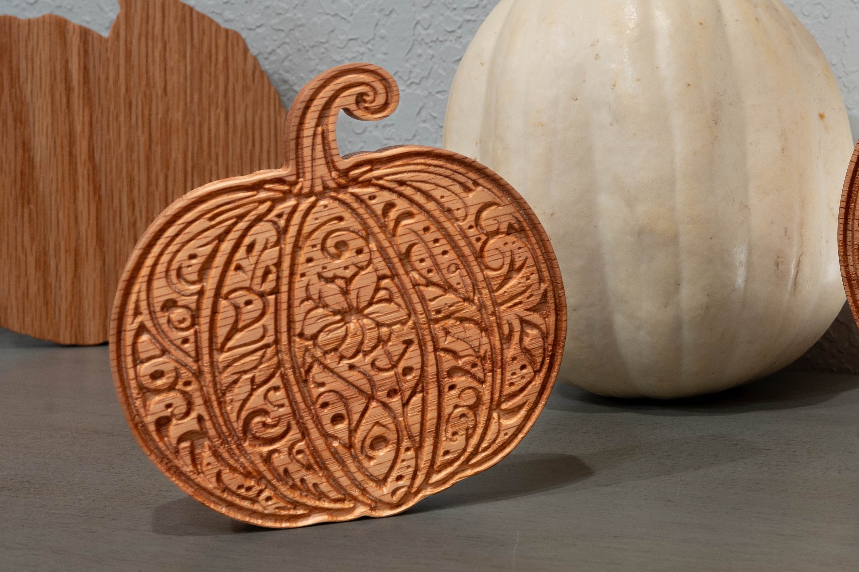 Handcrafted Oak Wood Fall Pumpkin Decorations Seasonal & Year-round ...