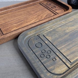 Handcrafted Wooden Tray With Modern Handheld Console Inspired Design ...