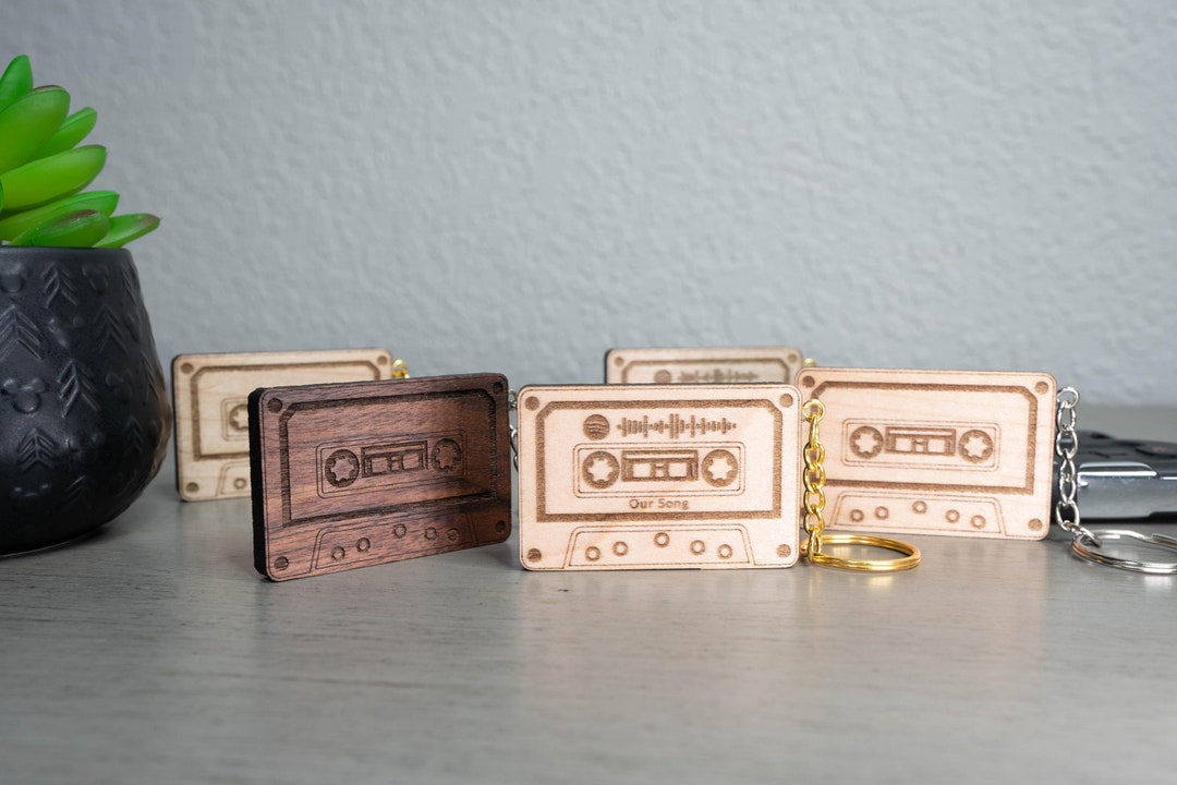 Custom Cassette Tape Keychain: Personalized Spotify Code, Maple or ...