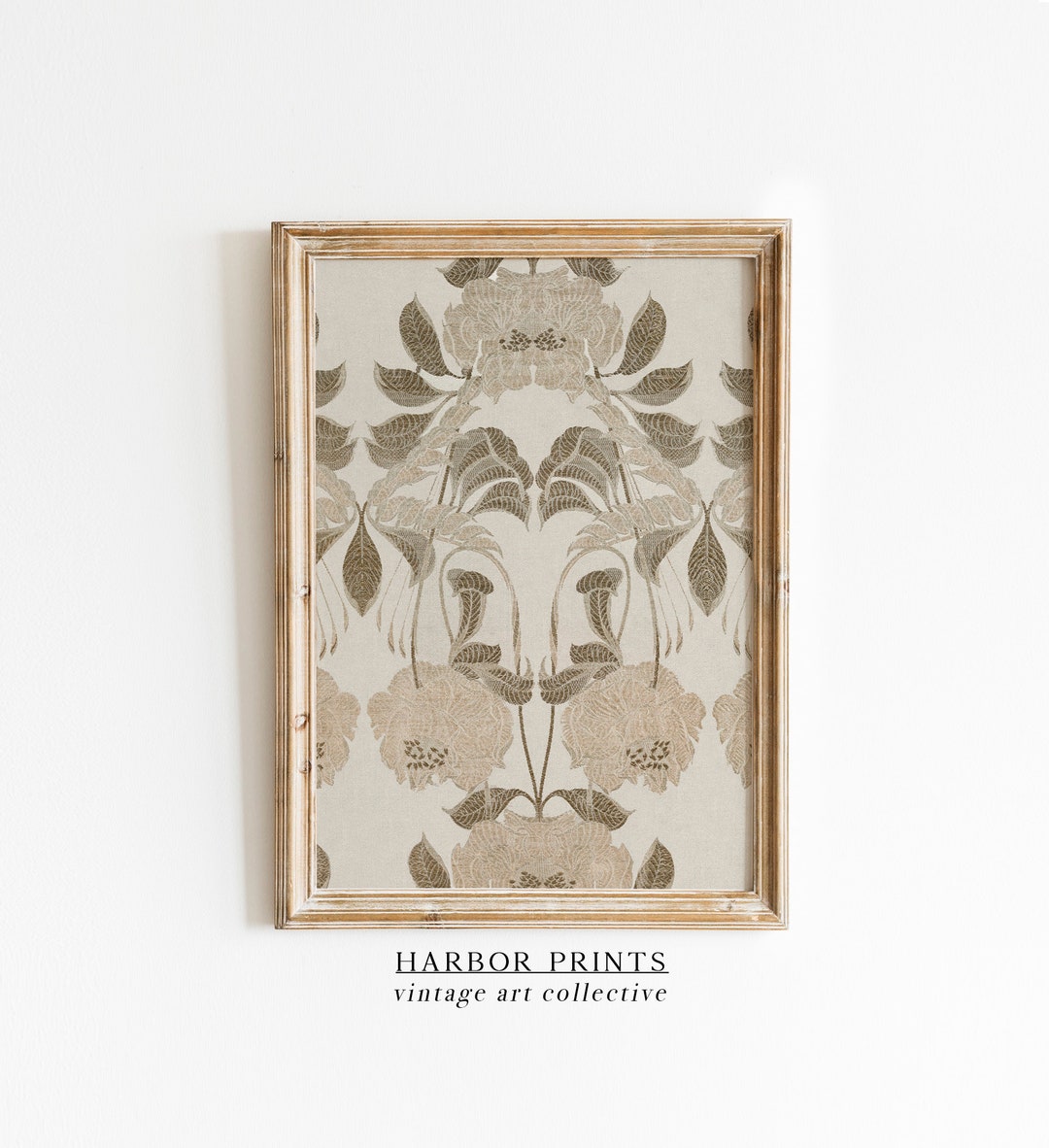 PRINTABLE Gold Embossed Tapestry Wall Art, Textile Pattern Decor ...