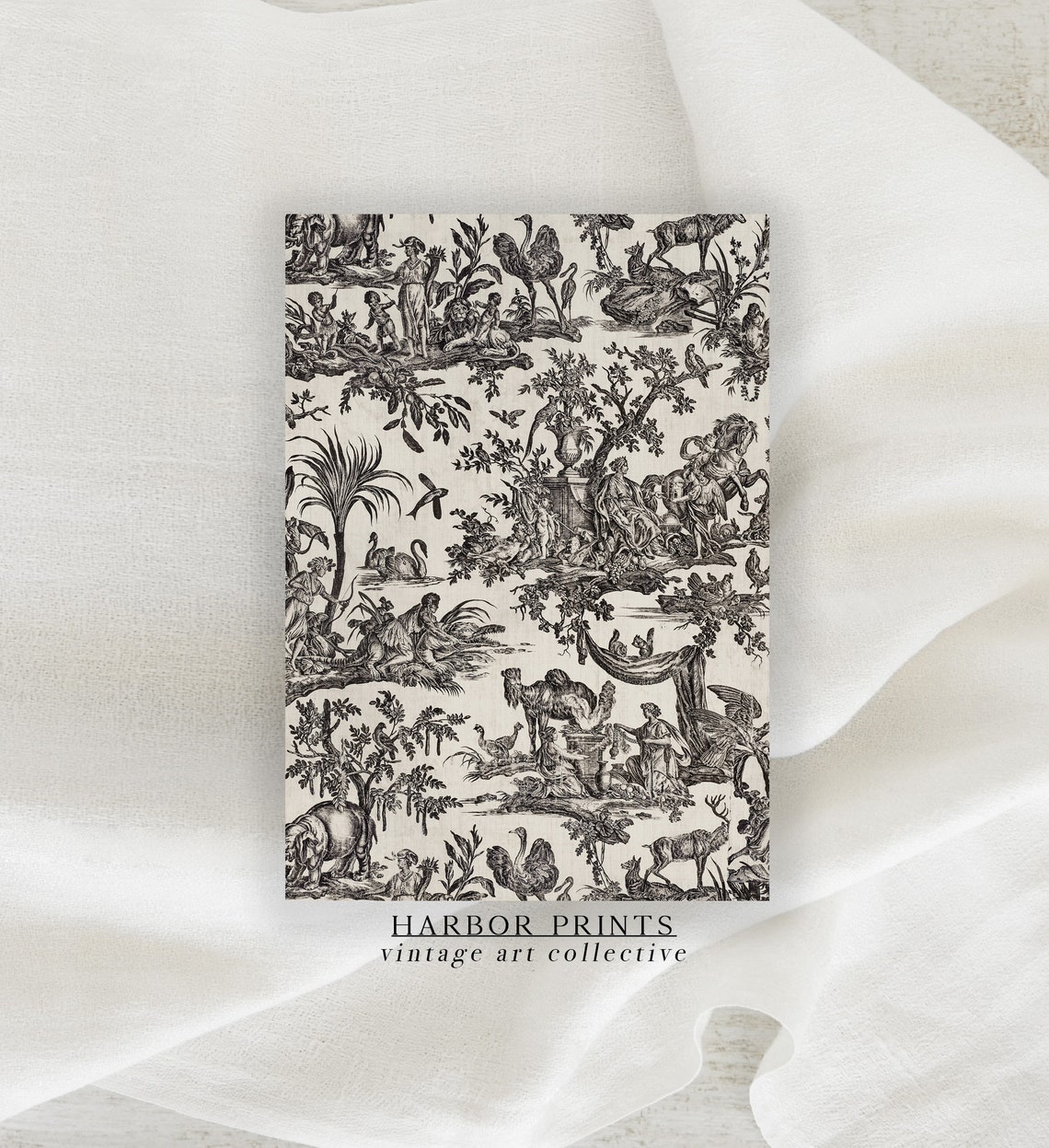 Printable Vintage Tapestry Art, Neutral Antique Pattern Farmhouse Decor ...