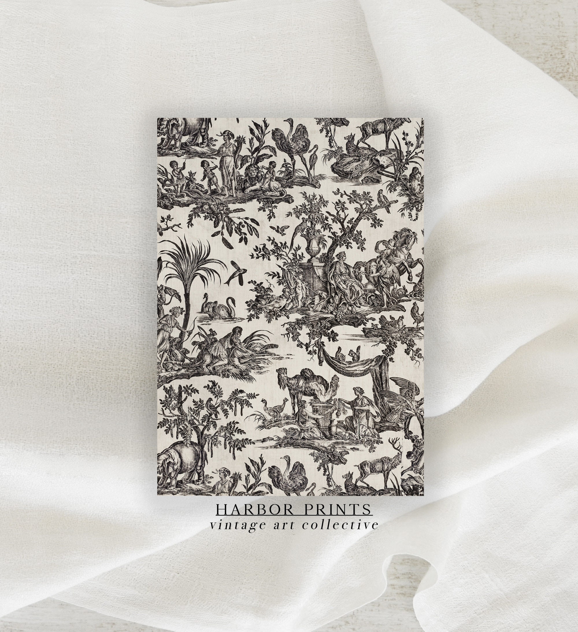 Printable Vintage Tapestry Art, Neutral Antique Pattern Farmhouse Decor ...