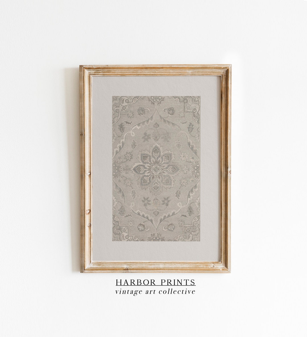 PRINTABLE Antique Tapestry Wall Art, Textile Neutral Botanical ...