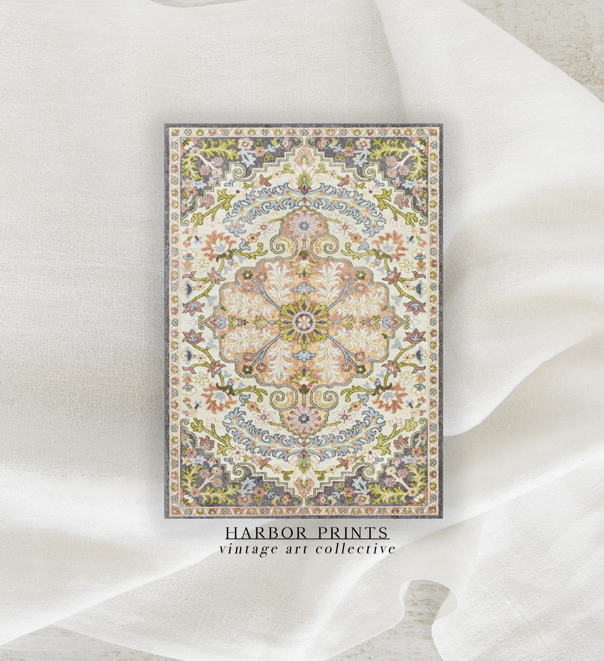 Printable Vintage Textile Wall Art Neutral Tapestry Print - Etsy