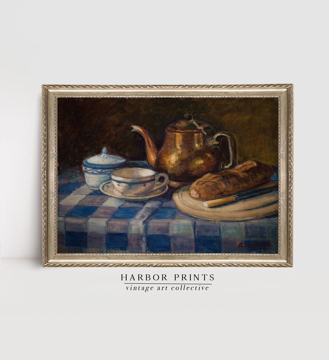 Kitchen Wall Decor, Vintage Still Life Oil Painting, Farmhouse Wall ...
