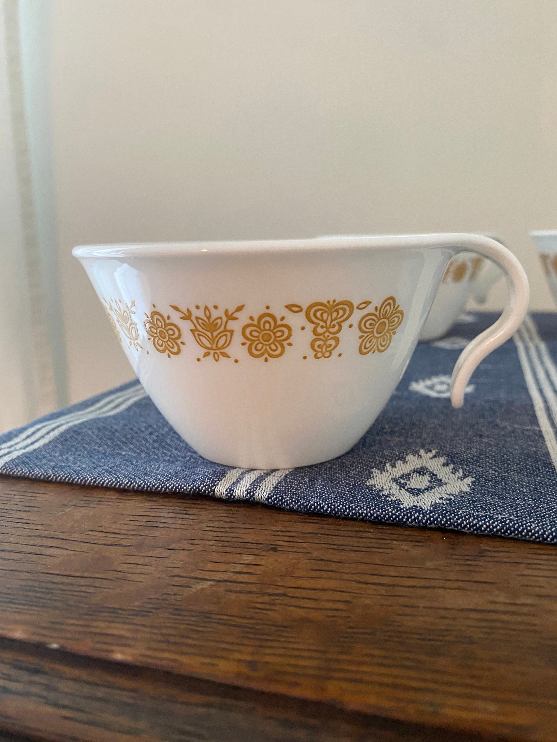 Corelle Butterfly Harvest Gold Hook Handle Coffee Cups Mugs Set of 6 - Etsy