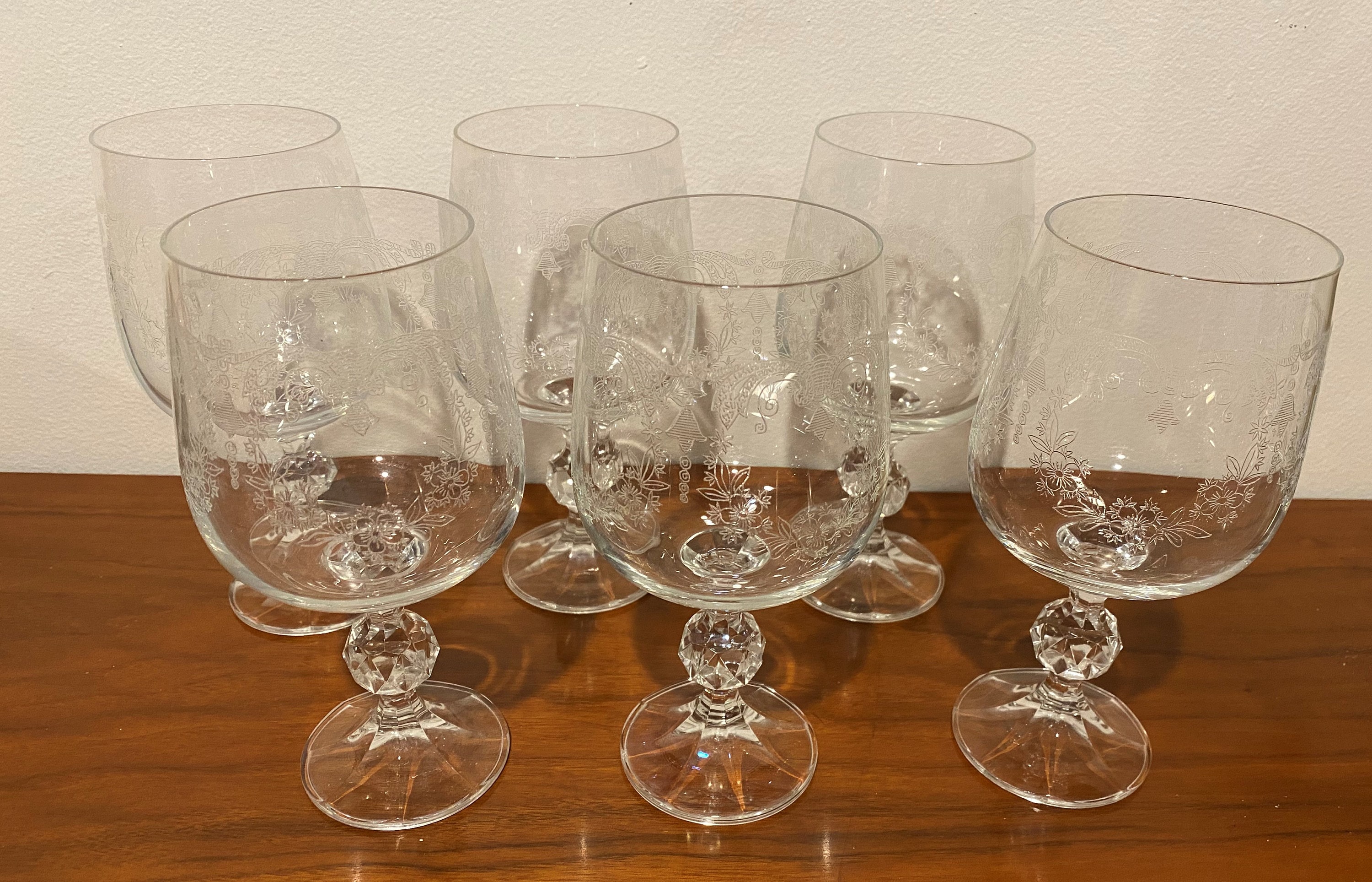 Set of 6 Bohemia Etched Fine Lead Crystal Made in Czechoslovakia - Etsy